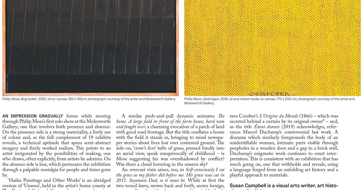 Philip Moss - Press | Molesworth Gallery